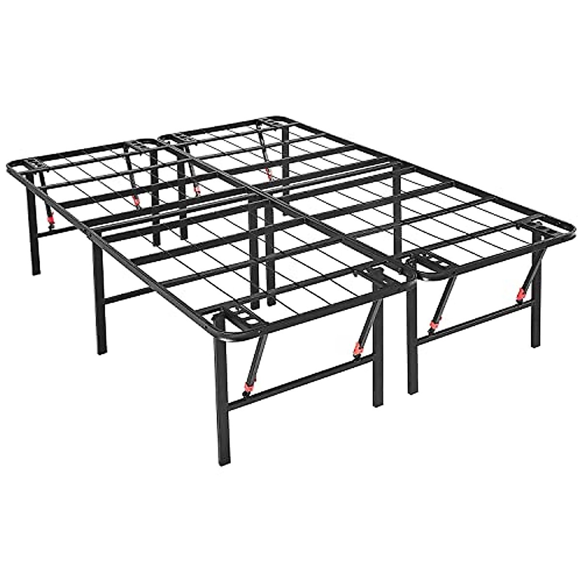 Amazon Basics Foldable Metal Platform Bed Frame with Tool Free Setup, 18 Inches High, King, Black