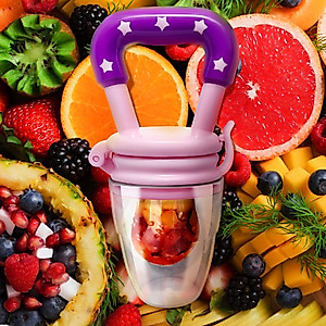 BBNJBABY Baby Fresh Fruit Food Feeder Toy Teether, Infant Fruit Teething Toy, Fresh Food Nibbler 2 Packs