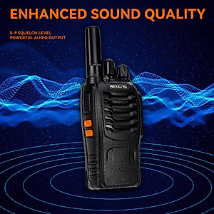 Case of 6,Retevis H-777 Walkie Talkies for Adults Long Range, Rechargeable Two-Way Radios,with 6-Way Multi Unit Charger,Flashlight Handheld Business 2 Way Radios
