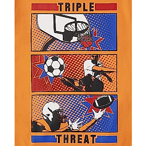 The Children's Place,Short Sleeve Sports Graphic T-Shirt,Carrot Stick,Medium (7/8)