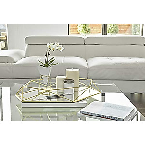 Umbra - 1004372-524 Trigg Desktop Planter Vase & Geometric Container-for Succulent, Air, Mini Cactus, Faux Plants and More, Desk, White/Brass