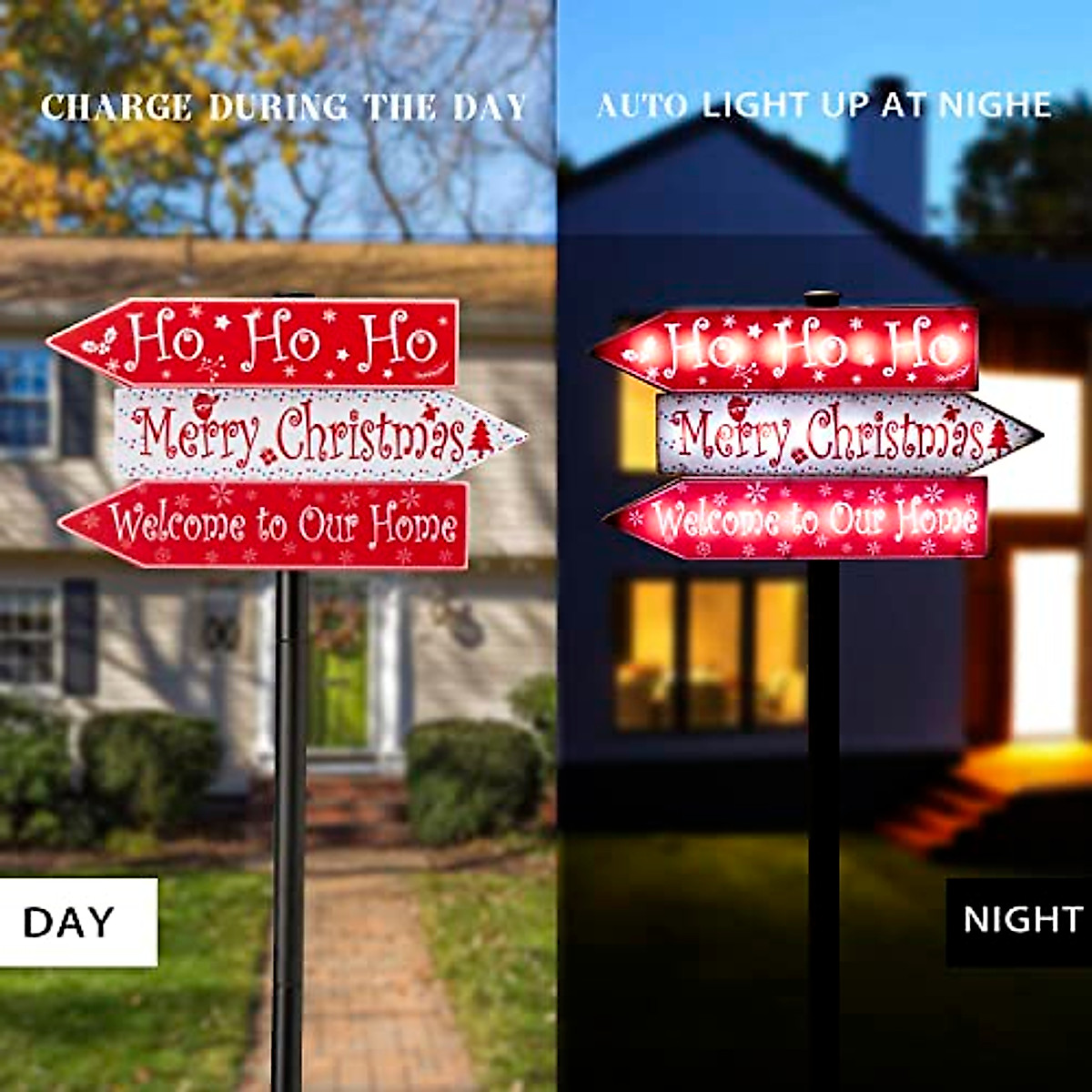 shumi Christmas Solar Pathway Lights Outdoor,24 LED Lights Xmas Decorative Yard Sign Outdoor Stakes Lights Waterproof for Patio, Garden, Lawn Decoration