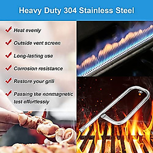 Uniflasy 60040 17 Inch Grill Burner Tube for Weber Q100 Q120 Q1000 Q1200 304 Stainless Steel Baby Q 386001 386002 516002, 516001, 50060001, 51060001 Gas Grills, Replacement Part Weber 69957/45657