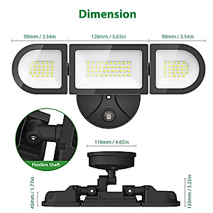 iMaihom 50W Dusk to Dawn LED Outdoor Lighting, 3 Adjustable Heads Flood Lights Outdoor, IP65 Waterproof Flood Light with Photocell, 4600LM 6500K Daylight White Security Light for Yard Garage Patio