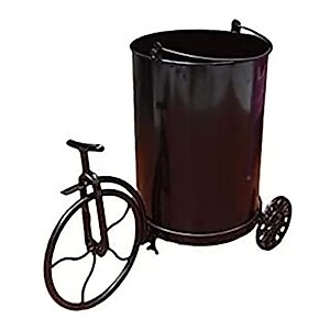 Trash Bin Trash Can Wastebasket Metal Garbage Can for Bedroom Trash Can Retro Bicycle Styling Waste Storage Bins for Home Garbage Can Waste Bin (Color : OneColor, Size : 40 * 20 * 30cm)