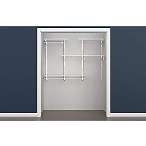 ClosetMaid ShelfTrack Wire Closet Organizer System, Adjustable from 4 to 6 Ft., With Shelves, Clothes Rods, Hardware, Durable Steel, White