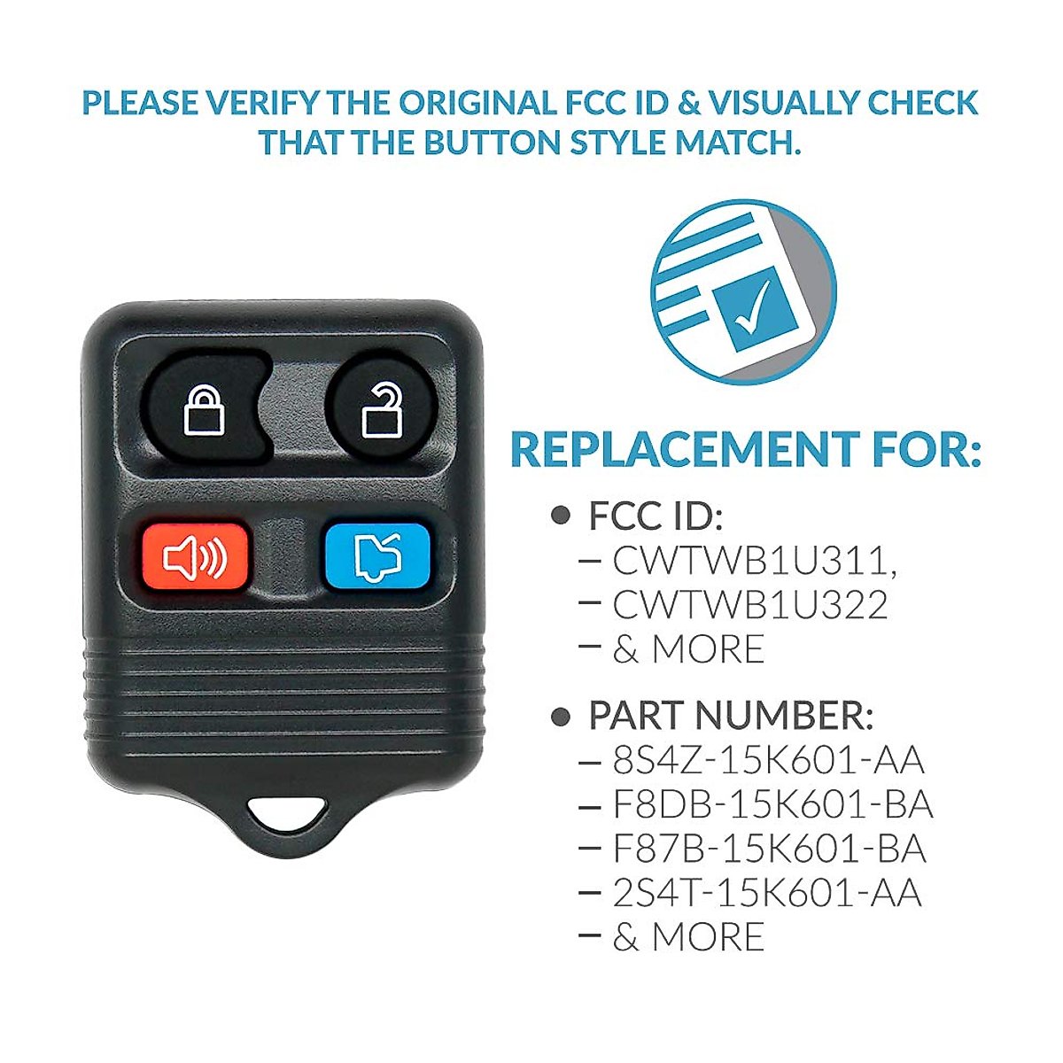 Keyless2Go Replacement for Entry Remote Car Key Fob Vehicles That Use Self-Programming