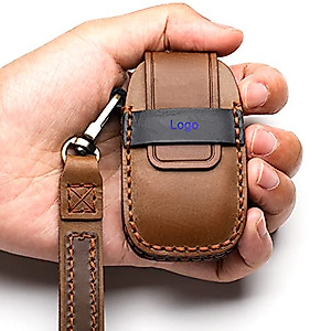 ZiHafate Leather Cover Key Fob Case Compatible with Subaru Keyless Remote Control Forester Impreza Outback WRX BRZ Legacy and XV Crosstrek etc. (A-Brown)