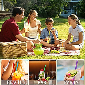 100 Pcs Individually Packaged Pointed Jumbo Smoothie Straws,Disposable Individually Wrapped Plastic Lengthen Milkshake Boba Straw (0.43" Diameter and 9.45" long) (Colorful)