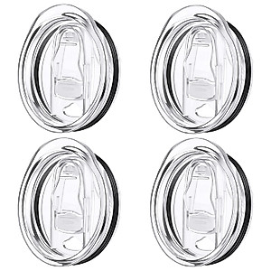 4 Pack 20 oz Skinny Tumbler Lid Replacement Lids for Tumblers Travel Coffee Mug Spill Proof Splash Resistant Silicone Sliding Covers