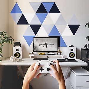 PHATWOLF 6 Pack Triangle Acoustic Panels for Soundproofing & Sound Dampening, High Density Decorative Sound Absorbing Panel for Wall, Home, Office & Studio Acoustic Treatment (Sky Blue)