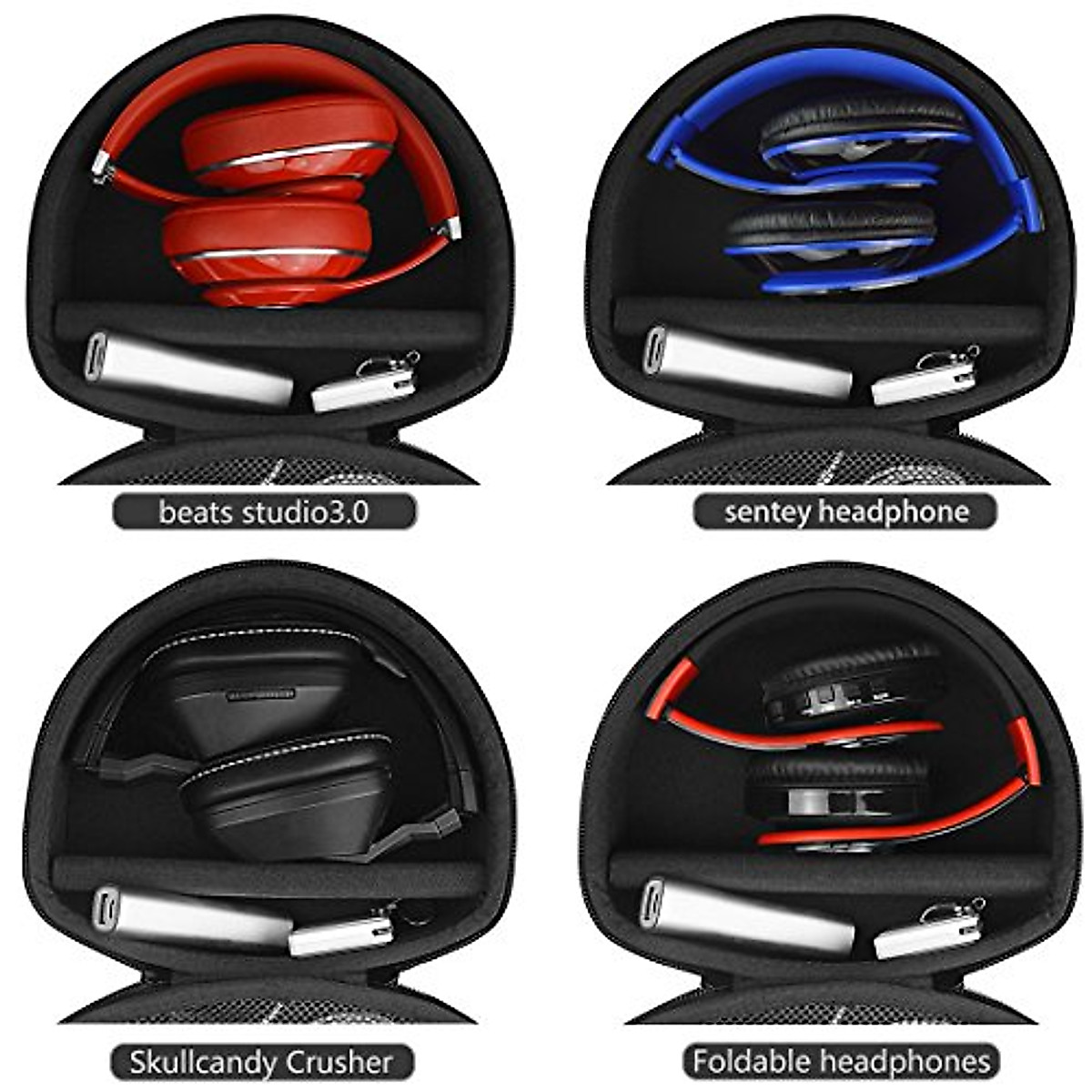 Geekria Shield Case Compatible with Sony WH-H900N, WH-H910N, WH-XB900N, WH-1000XM4, WH-1000XM3 Headphones, Replacement Protective Hard Shell Travel Carrying Bag with Cable Storage (Dark Grey)