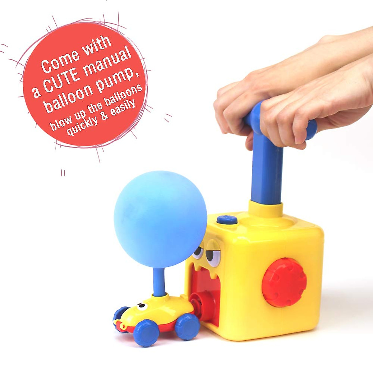 LiKee Balloon Powered Cars Balloon Racers with Manual Balloon Pump for Kids Boys Girls 3+ and Classroom (Black Bird)