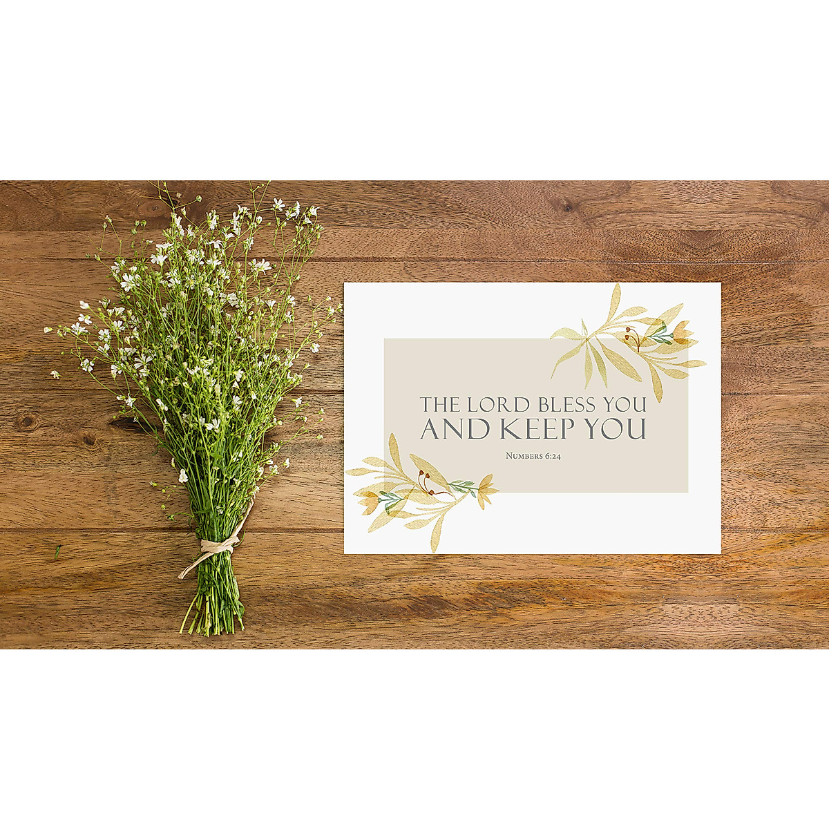 Religious Thank You Cards with Bible Verse - Watercolor Scripture Design - Pack of 24 - Rectangle