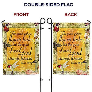 America Forever Bible Verse Garden Flag - 12.5 x 18 inch -Isaiah 40:8 God Stands Forever - Christian Quotes Double Sided Religious Outdoor Yard Decorative Inspirational Flag