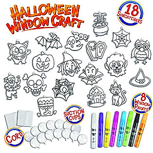 JOYIN Halloween 18 PCS Window Sun Catchers DIY Paint Art and Craft Kit, Art Project Set