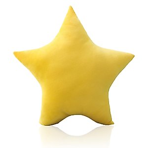 zhidiloveyou 17.7" Star Pillow Yellow Stuffed Star Shaped Plush Hug Pillow Decor Toys for Kids