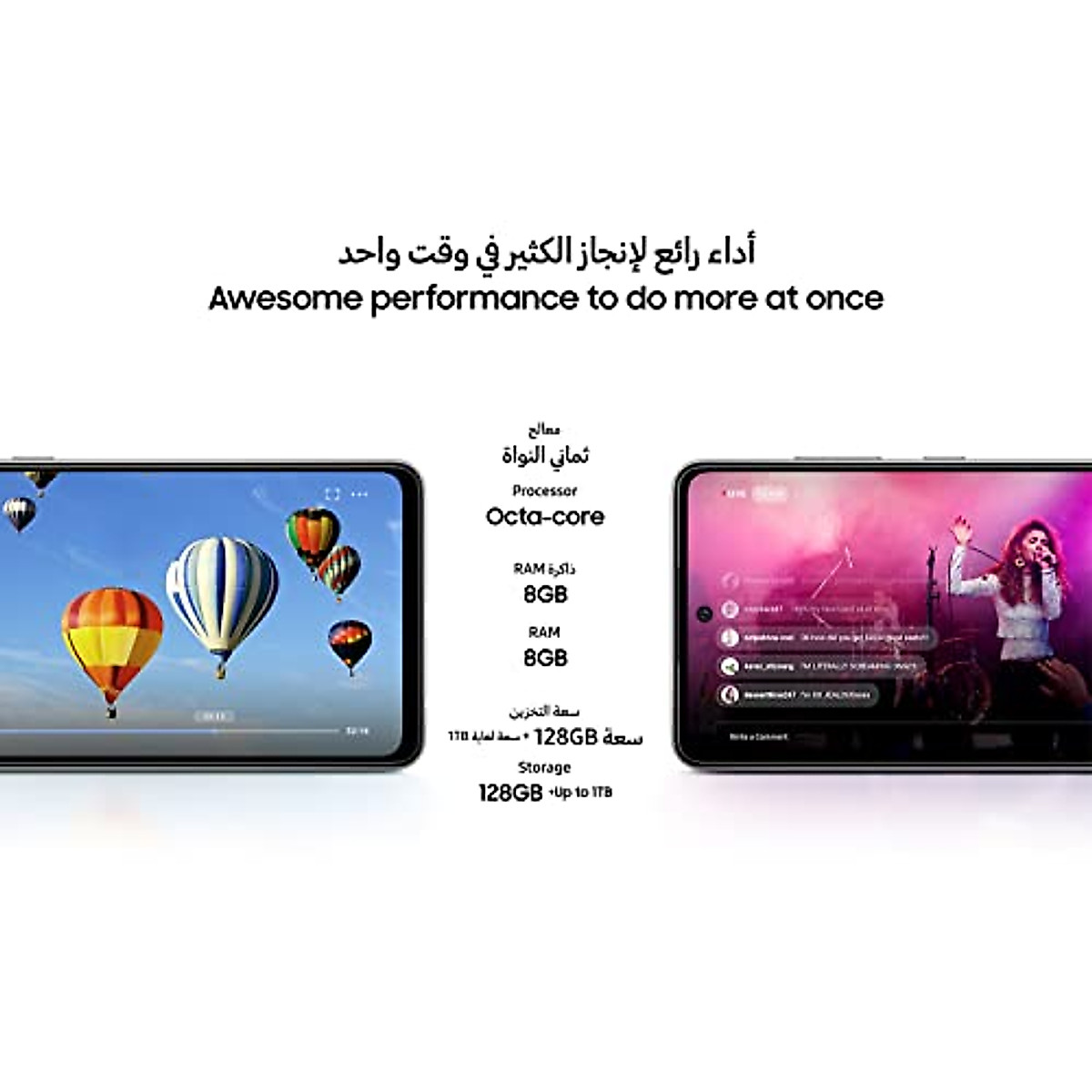 Samsung Galaxy A72 A725F-DS 4G Dual 256GB 8GB RAM Factory Unlocked (GSM Only | No CDMA - not Compatible with Verizon/Sprint) International Version - Awesome Violet