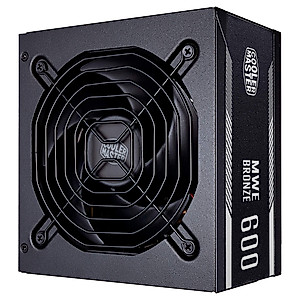 Cooler Master MWE Bronze 600 Watt 80 Plus Certified Power Supply, 3 Year Warranty