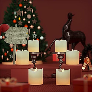 Fmix 6Pcs Flameless Candles, 2"×1.8" LED Candles Warm White Battery Operated Candles Tea Lights Candles, Realistic Twinkle Battery Candles, Electric Candles for Valentine Christmas Wedding