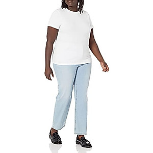 The Drop Women's Courtney Short-Sleeve Tiny Crew Neck Jersey T-Shirt, White, 3X Plus Size