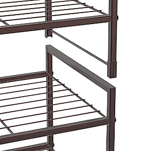 Simple Houseware 3-Tier Stackable Shoes Rack Storage Shelf, Bronze