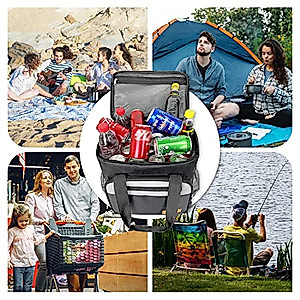 NUKUAAOT Insulated Cooler Bag Large 40 Can,Ice Cooler Bag Lunch Cooler for Men, Soft Sided Coolers Bag Insulated Leak Proof, Car Cooler Portable Travel Cooler Bag for Camping, Beach,Picnic(Black)