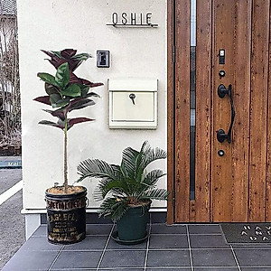 Tommino 4ft 2pcs Artificial Fiddle Leaf Fig Trees in Pot Natural Faux Ficus Lyrata Fake Greenery Plant for Home Office Decoration Indoor Outdoor Decor Living Room Garden