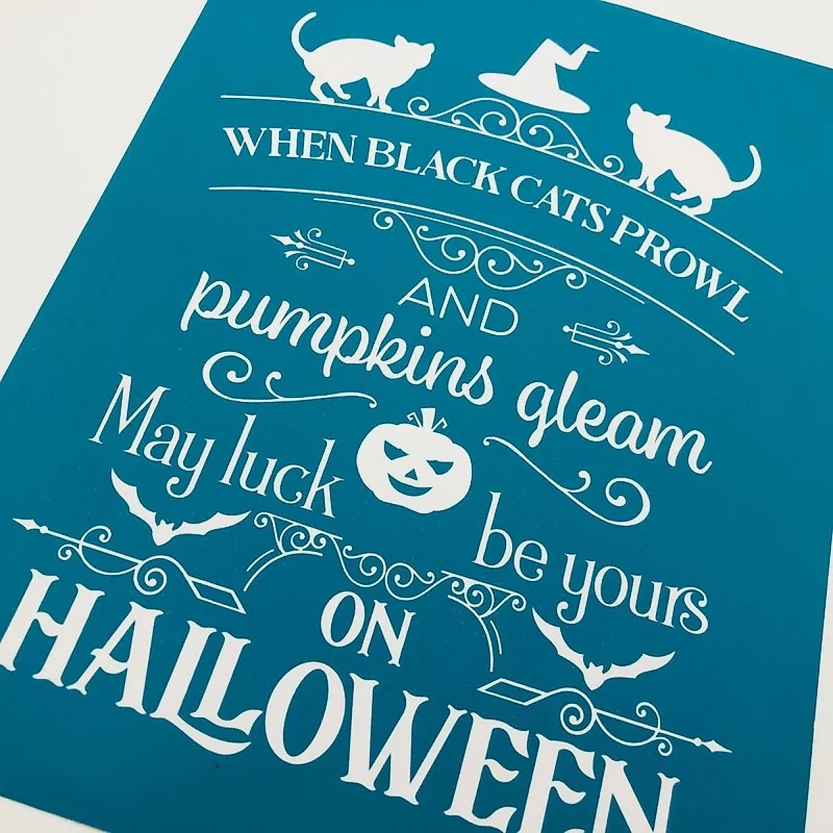 MANGOUSONG Screen Printing Kit,22x28cm Halloween Theme Mesh Screen Stencils Self-Adhesive Silk Screen Printing Stencil for Canvas Bag