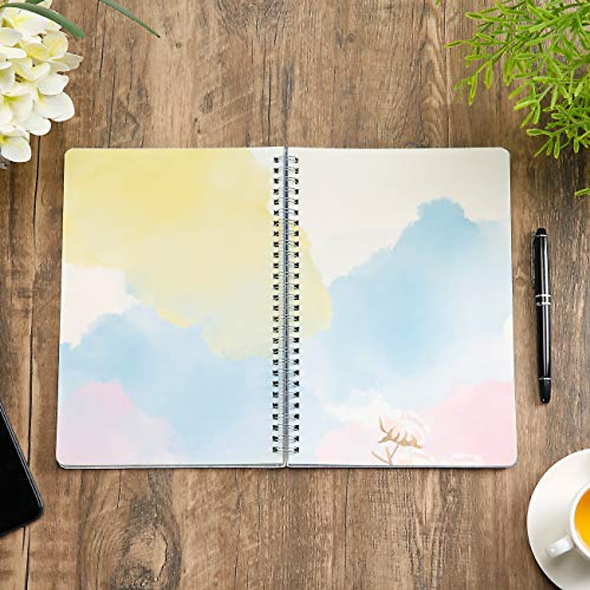 SIIXU Colorful Blank Journal Notebook, Hardcover Unlined Personal Diary to Write in for Women and Girls, Pretty Notepad for Writing, Spiral, 6.8"x9.8", 128 Pages, Autumn