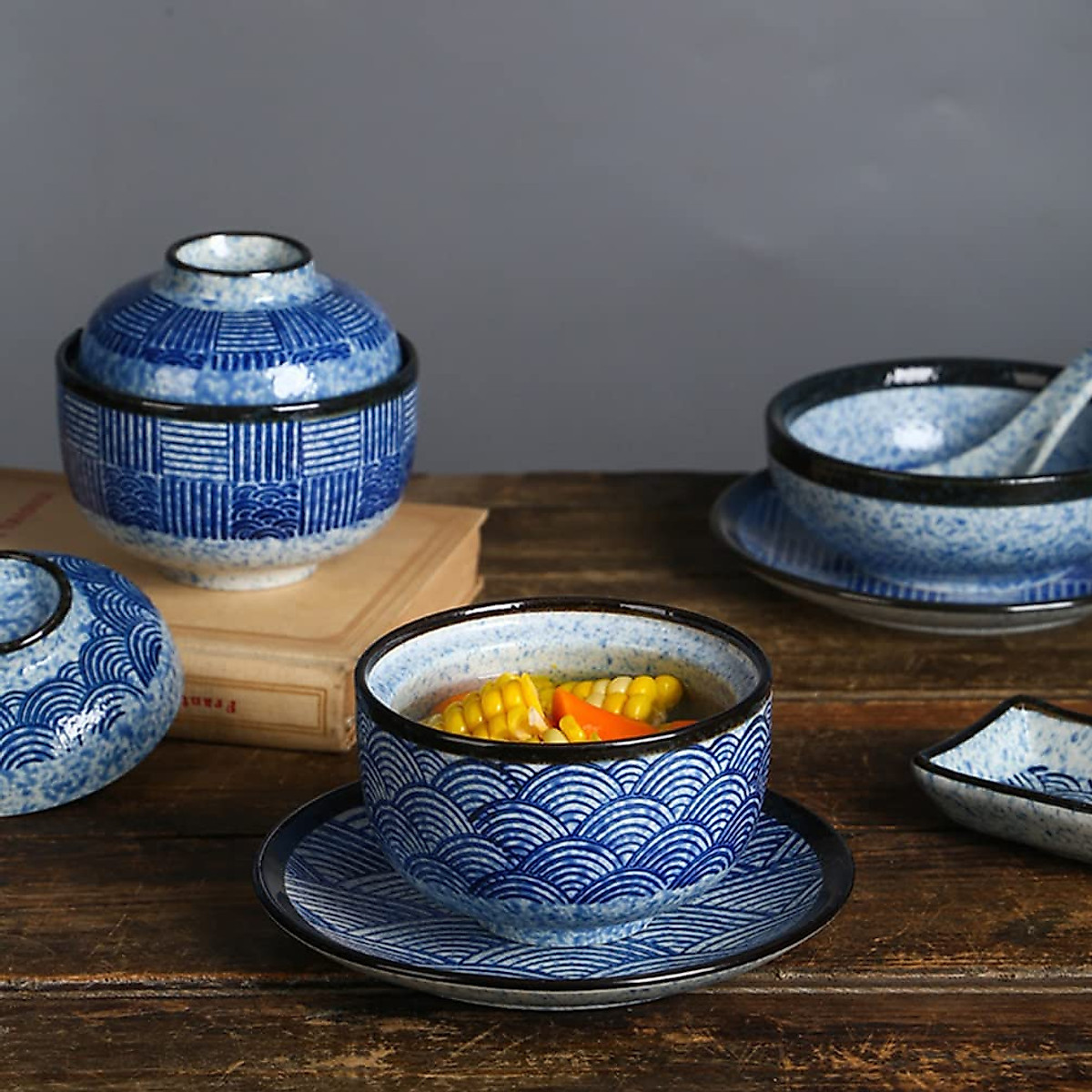 Kichvoe 1 Set Ceramic Stew Pot Steam Rice Bowl Instant Noodles Bowl Japanese Soup Bowl Japanese Miso Bowls Bowl Soup Pho Rice Ramen Household Cubilose Bowl Bibimbap Bowl Cheese Ceramics