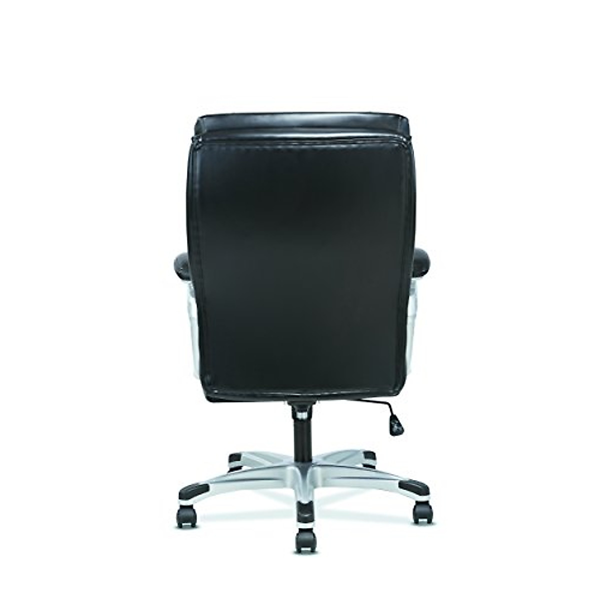 Sadie Executive Computer Chair- Fixed Arms for Office Desk, Black Leather (HVST315)
