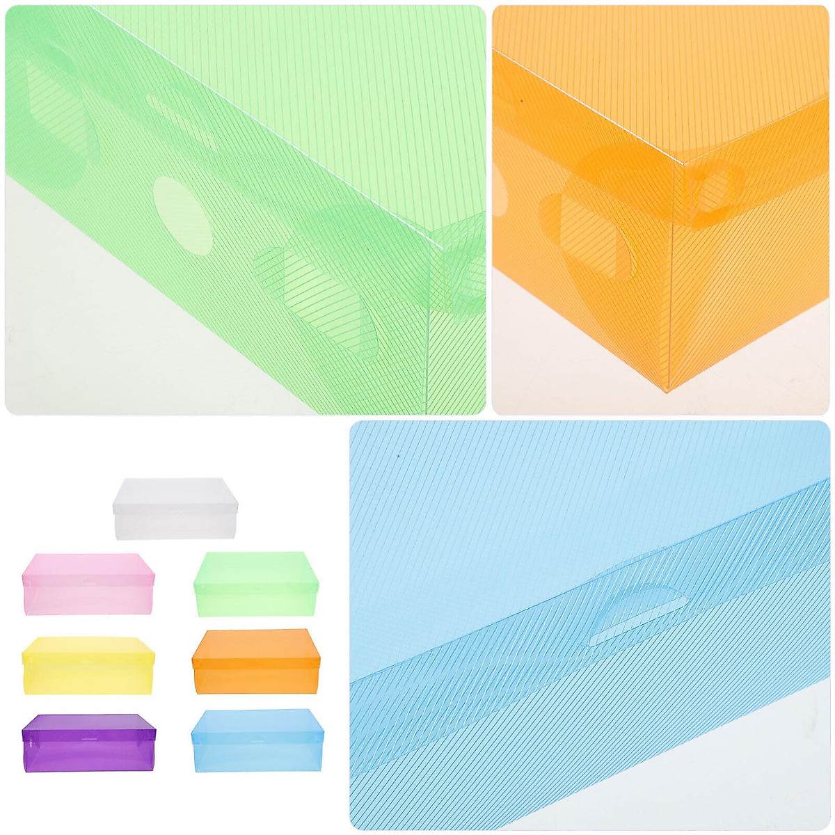 Abaodam 7Pcs Boxes plastic plastic shoes container storage box thicken with cover pp shoes Showcase Shoe Storage Shoebox Storage Box men and women Shoe Storage Boxes shoe rack shoe racks