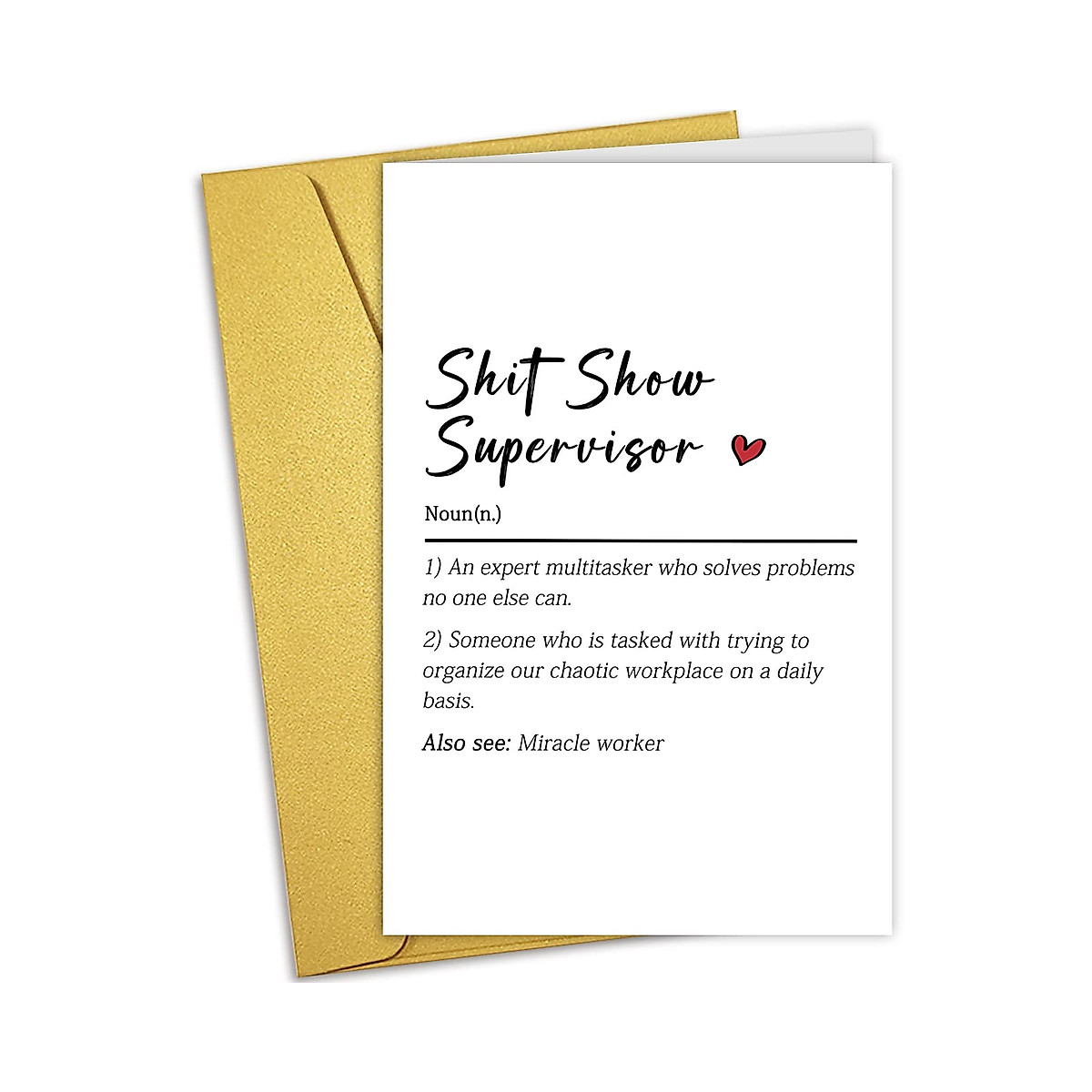 Nchigedy Funny Thank You Card for Supervisor, Hilarious Supervisor Leaving Card, Rude Birthday Card for Superior Boss