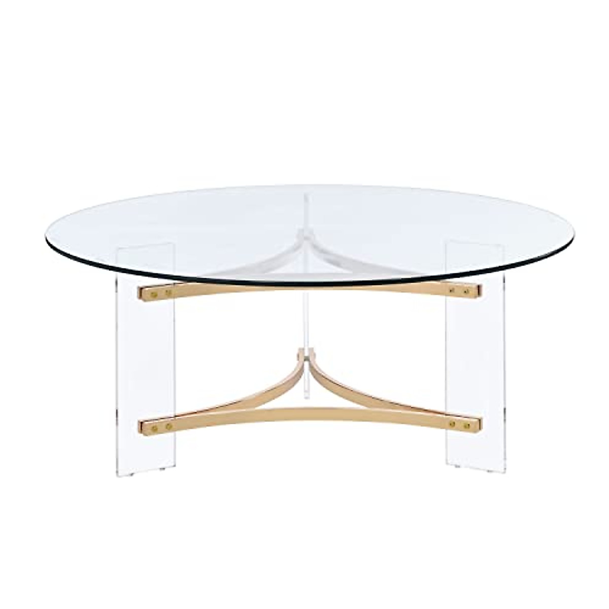 Acme Furniture Sosi Coffee Table, Gold Clear