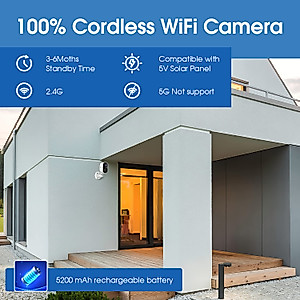 ROCK WiFi Camera Outdoor, 1080P Battery Powered AI Motion Detection, Bullet Surveillance Cameras for Home Security System with Siren Alarm, Night Vision, Waterproof Cloud/SD