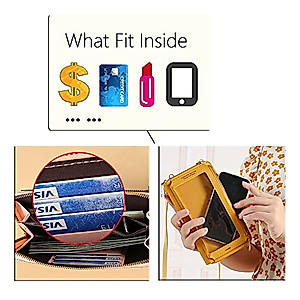 PORT&LOTUS Small Crossbody Bags for Women RFID Blocking Touch Screen Phone Bag Handbags for Women Cell Phone Purse Wallet Ladies Small Women's Clutch PU Leather Shoulder Bags Card Holder Black 2