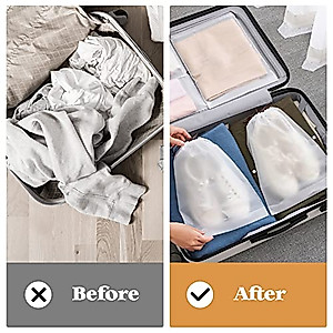 HFYZZ 50 Pieces Shoe Bags for Travel Storage Packing Portable Translucent Drawstring Shoe Bags Organizers Pouches for Men &Women, Dustproof and Waterproof