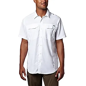 Columbia Men's Silver Ridge Lite Short Sleeve Shirt, White, 5X
