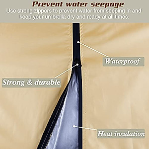 Wrakus Patio Heater Cover Outdoor Propane Gas Outside Waterproof Heavy Duty Fabric Durable Oxford with Zipper for Backyard Garden Treasures Porch Fire Standing Deck Heaters Covers Accessories Gold