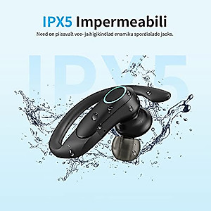 XUX Wireless Earbuds Bluetooth 5.2 Headphones Bluetooth Headphones 4-Mics Clear Call 30H Playtime with Earhooks Sweatproof Waterproof in Ear Earphones for iPhone Android Sports Running Workout Gaming