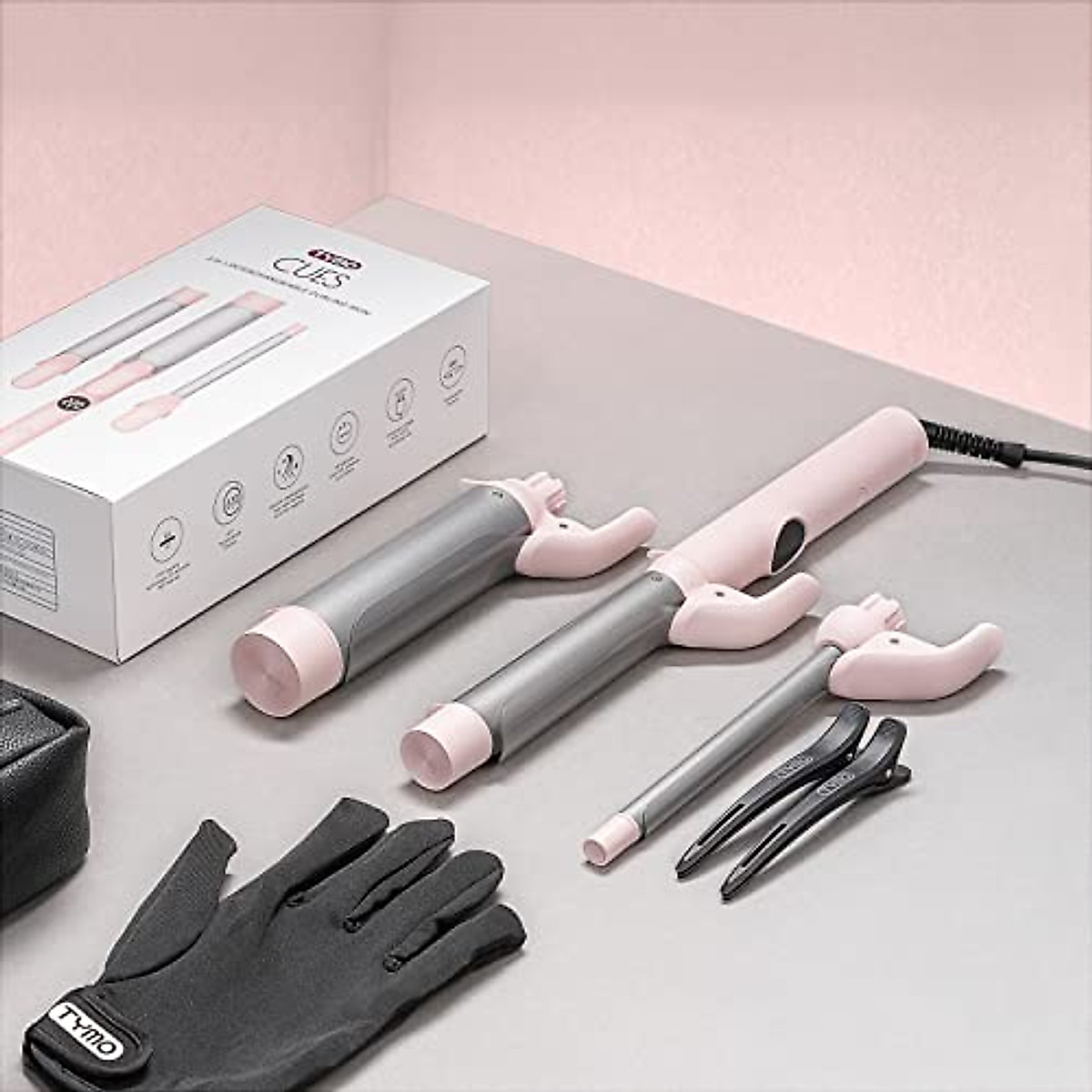 Curling Iron Set, TYMO Interchangeable Curling Wand with 3 Barrels (0.5’’ to 1.5’’), 5 Temp Settings with Intelligent Temp Control, Dual Voltage Hair Curler for All Hair Types