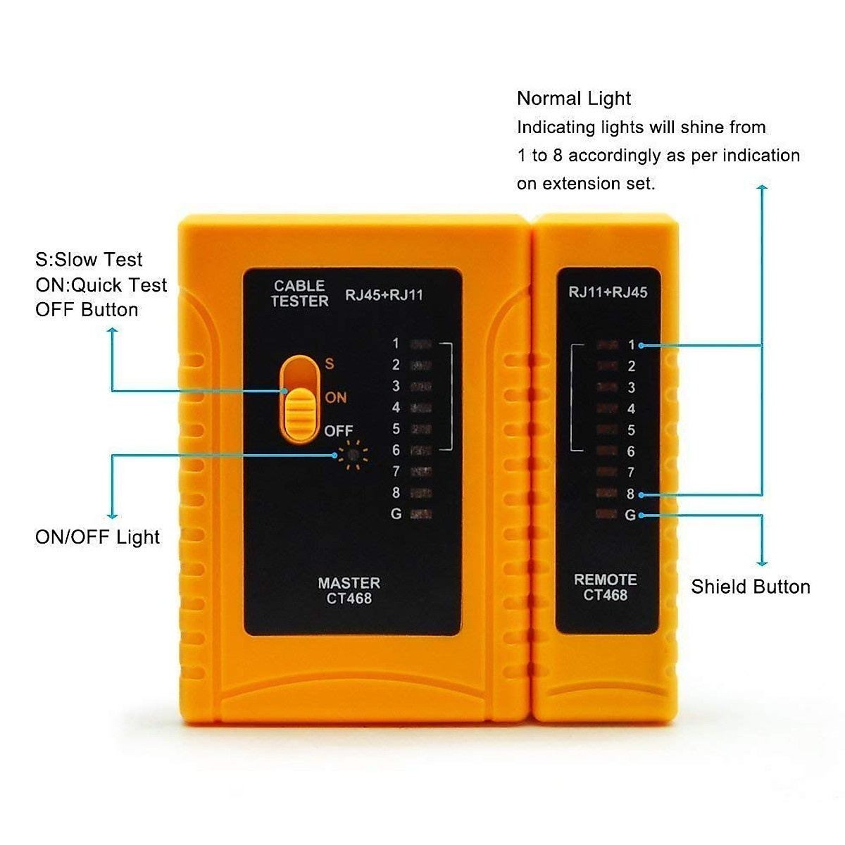 iMBAPrice - RJ45 Network Cable Tester for Lan Phone RJ45/RJ11/RJ12/CAT5/CAT6/CAT7 UTP Wire Test Tool