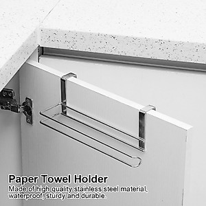 Stainless Steel Kitchen Over Door Roll Paper Holder Paper Towel Rack Hanger