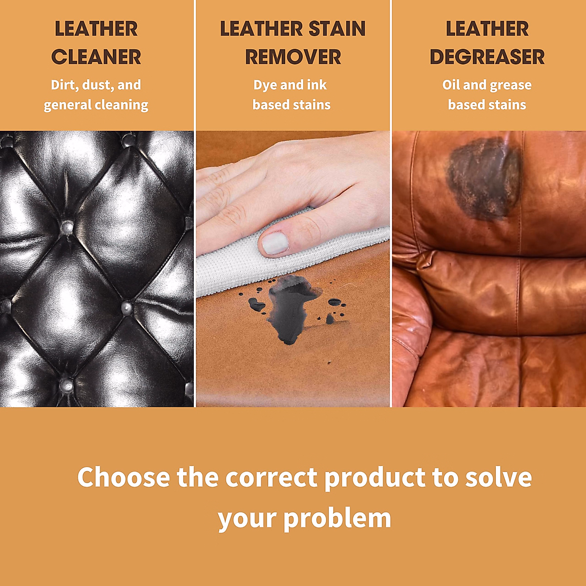 Furniture Clinic Leather Cleaner | Non-Toxic | Removes Dirt & Grime | All-Purpose Cleaning Solution for Couches, Car Seats, Purses, Shoes & Saddles | Restores All Leather Types | 8.5oz / 250ml