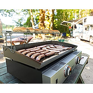 Yukon Glory Griddle Warming Rack, Designed for 22" Blackstone Griddles, One-Step Clip On Attachment, Portable and Collapsible (will not work with hood)