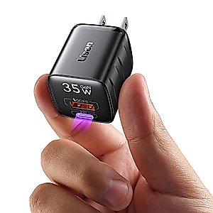 USB C Wall Charger, 35W+35W [GaN III] LISEN Dual Port USB C Fast Charger PD 3.0/QC 3.0 Pint-Sized Type C Charger Fast Charging for iPhone 14/13/Mini/Pro/Pro Max, iPad Pro/Air, Samsung PPS 25W