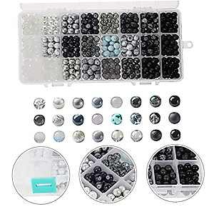 SEWACC 1 Box Round Beads Crystal Glass Beads Kit Kats in Bulk Beads in Bulk Beads for Bracelets Making Loose Gemstone Beads DIY Necklace Loose Beads Spacer Beads for Jewelry Making Manual