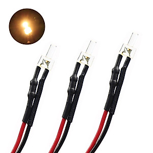 20pcs Pre Wired 2mm Warm White Led Lamp Light Set 12V ~ 18V for Train Layout