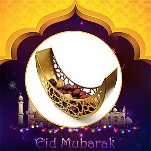 Crescent Moon Star Tray Ramadan Eid Mubarak Trays Platters,Pastry Tray Tableware Dessert Food Storage Container Display Holder for Party (A1)